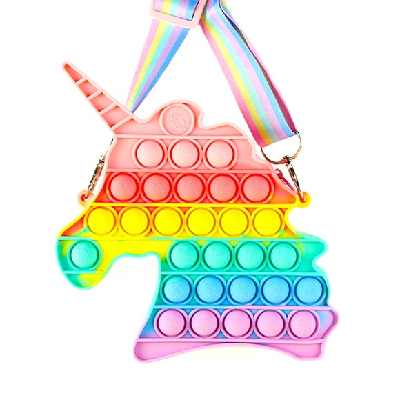 Accessories | Unicorn Pop It Fidget Purse With Rainbow Strap | Poshmark